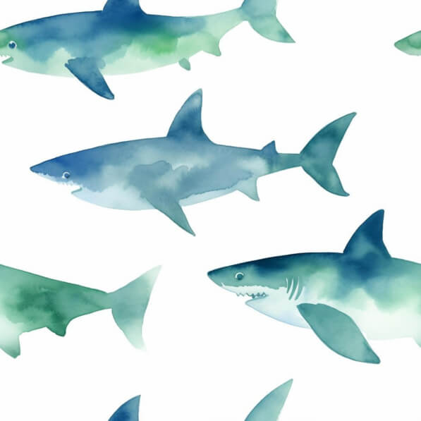 Download Watercolor Sharks Swimming Patterns Online - Creative Fabrica