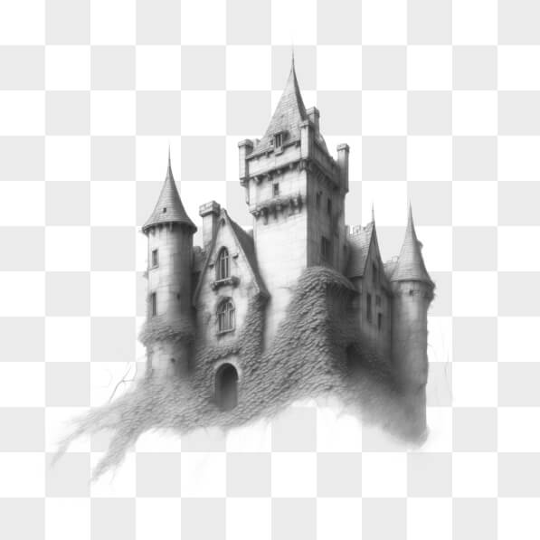 Download Mysterious Castle with Towering Spires Sketches Online ...