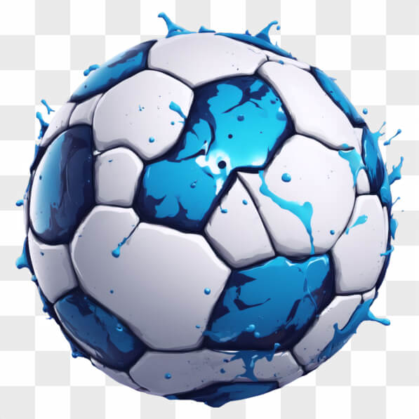 Download Dynamic Soccer Ball with Blue Splashes Cartoons Online ...
