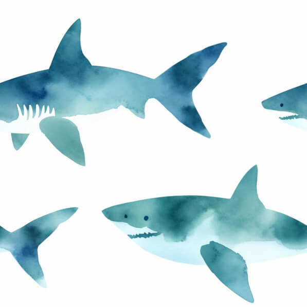 Download Watercolor Sharks Swimming Patterns Online - Creative Fabrica