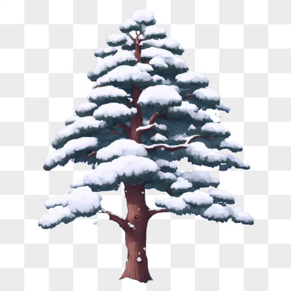 Download Snow-Covered Tree Cartoons Online - Creative Fabrica