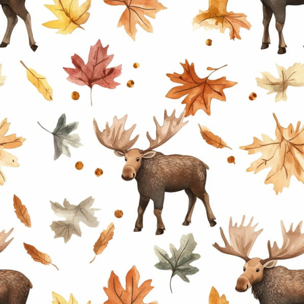 Download Autumn Moose Pattern Patterns Online - Creative Fabrica