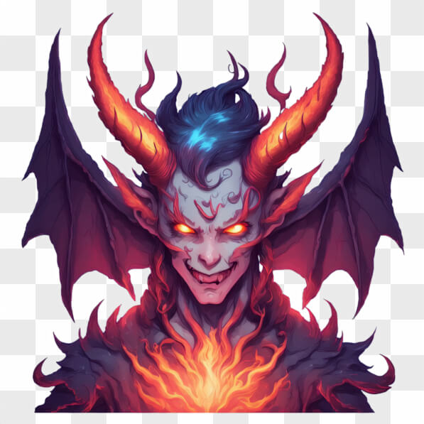 Download Demonic Character with Fiery Glow Cartoons Online - Creative ...