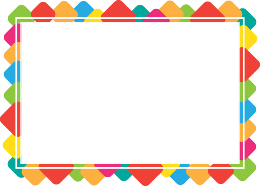 Descarga Diseño de borde geométrico colorido Marcos En Línea - Creative ...