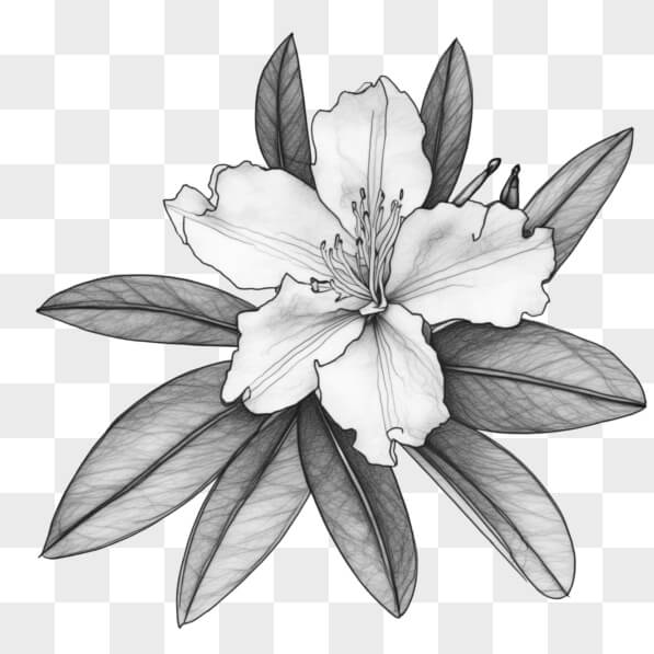 Download Detailed Sketch of an Azalea Flower Sketches Online - Creative ...
