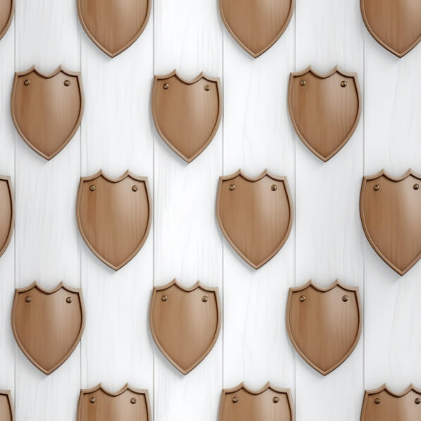 Download Wooden Shield Plaques on Light Wall Patterns Online - Creative ...