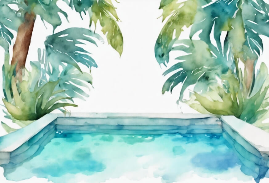 Download Tropical Pool with Lush Foliage Backgrounds Online - Creative ...