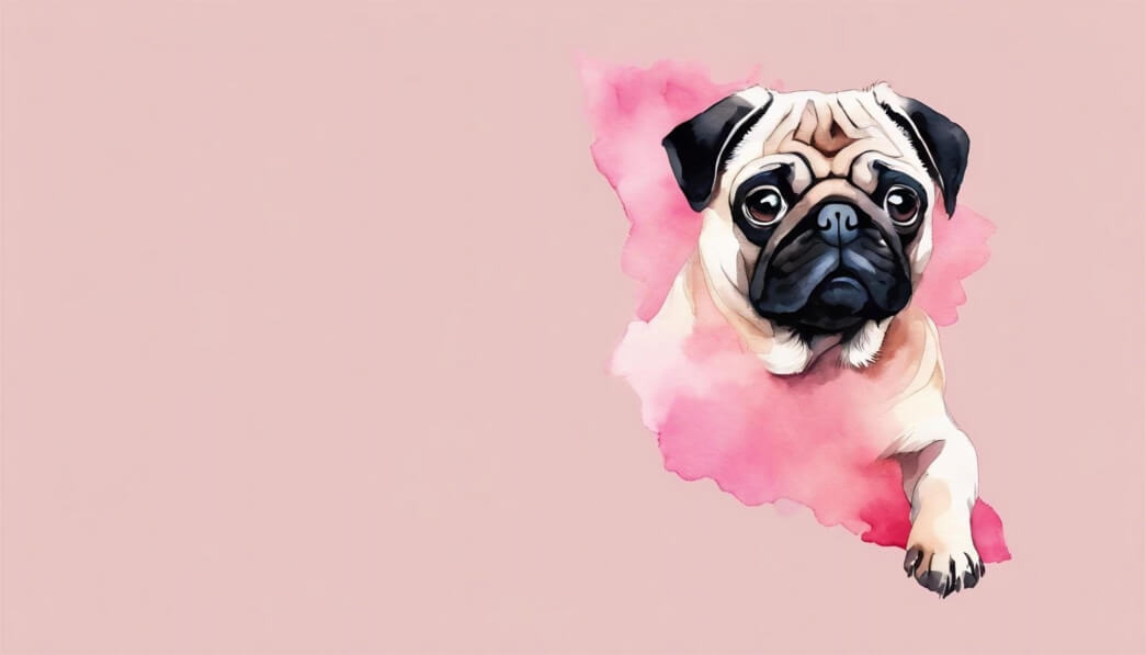Download Illustrated Pug against Pink Background Backgrounds Online ...