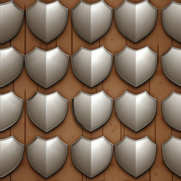 Download Pattern of Metallic Shields on Wooden Background Patterns ...