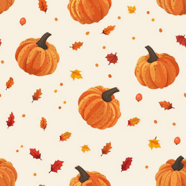 Download Autumn Pumpkin and Leaf Pattern Patterns Online - Creative Fabrica