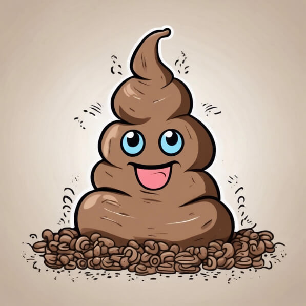 Descarga Emoji de caca de dibujo animado alegre con granos de café ...