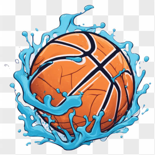 Download Basketball Splashing in Water Cartoons Online - Creative Fabrica