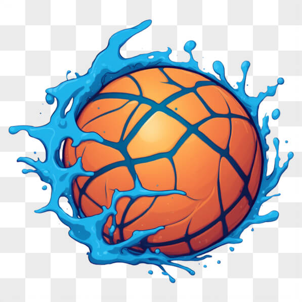 Download Basketball Splashing in Water Cartoons Online - Creative Fabrica