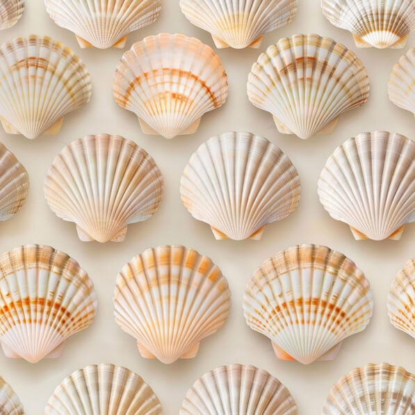 Download Arrangement of Scallop Shells on Neutral Background Patterns ...