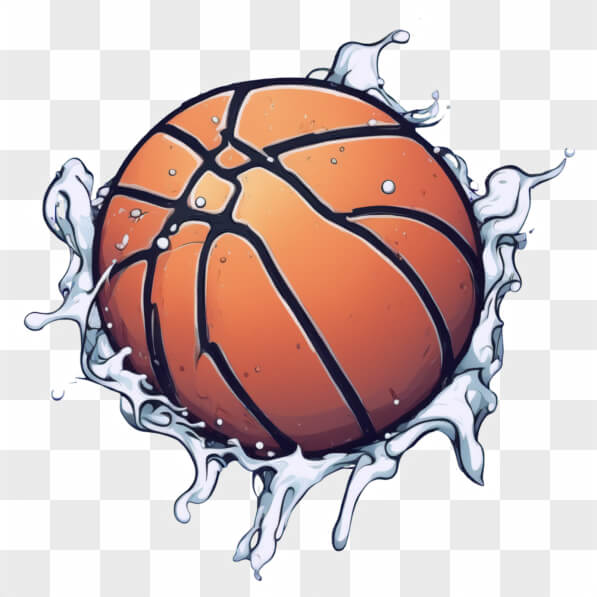 Download Basketball Splashing into Water Cartoons Online - Creative Fabrica