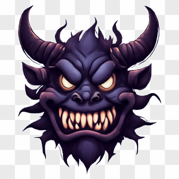 Download Cartoon Demon Head in Dark Purple Cartoons Online - Creative ...