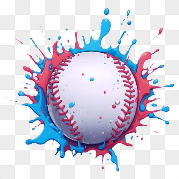 Download Colorful Baseball Splash Art Cartoons Online - Creative Fabrica