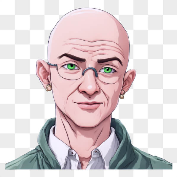 Download Stylized Portrait of a Bald Individual Cartoons Online ...