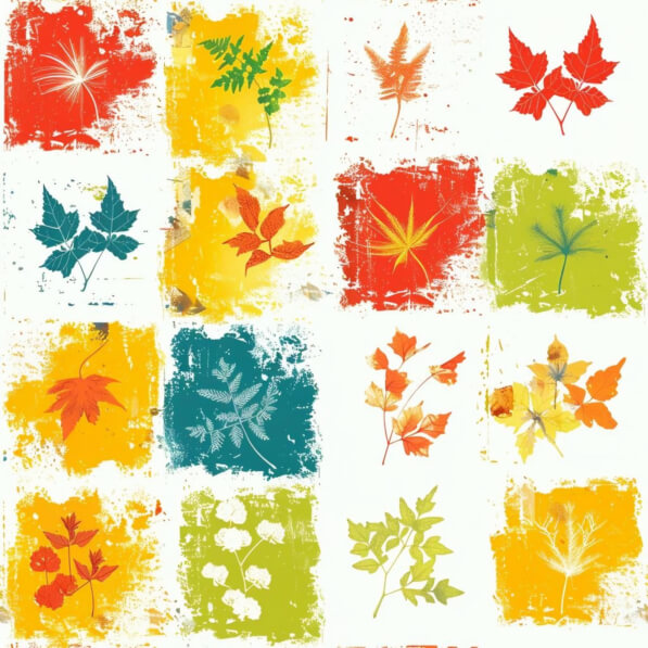 Download Collage of Autumn Leaves Patterns Online - Creative Fabrica