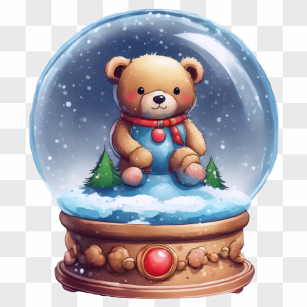 Download Charming Teddy Bear Snow Globe Cartoons Online - Creative Fabrica