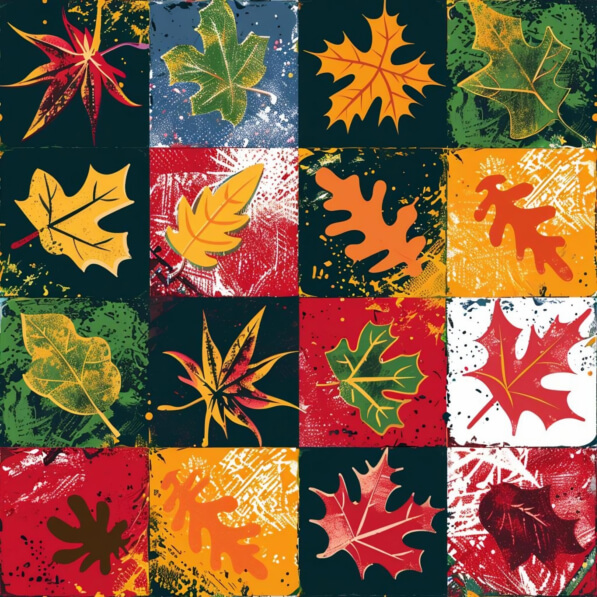 Download Autumn Leaves Collage Patterns Online - Creative Fabrica
