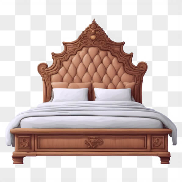 Download Elegant Bed with Tufted Headboard Cartoons Online - Creative ...