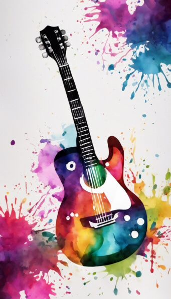 Download Colorful Guitar Artwork Backgrounds Online - Creative Fabrica