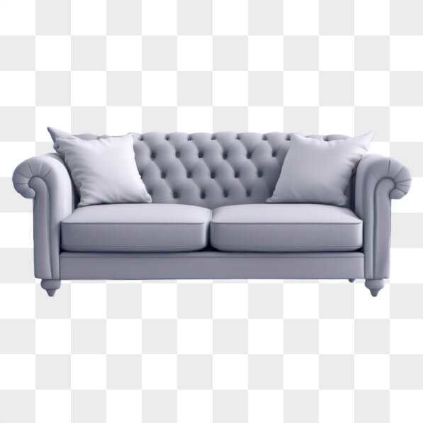Download Elegant Light Gray Tufted Sofa Cartoons Online - Creative Fabrica
