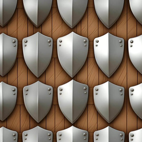 Download Pattern of Metallic Shields on Wooden Background Patterns ...