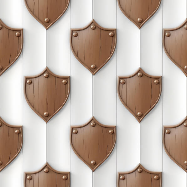 Download Pattern of Wooden Shields on White Background Patterns Online ...
