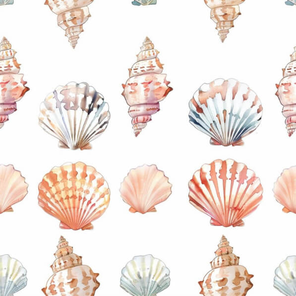 Download Illustrated Seashell Pattern Patterns Online - Creative Fabrica