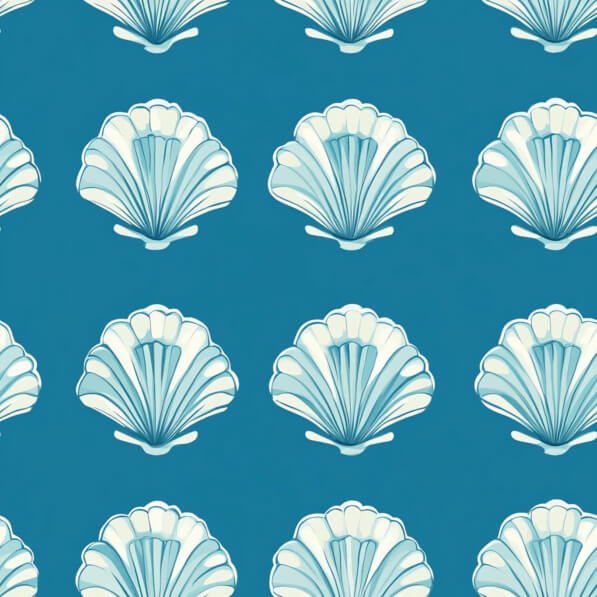 Download Stylized Seashell Pattern on Teal Background Patterns Online ...