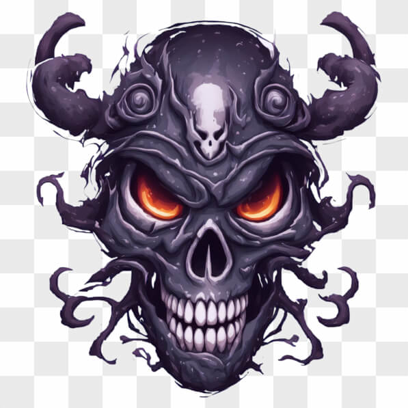 Download Stylized Skull Artwork with Glowing Eyes Cartoons Online ...