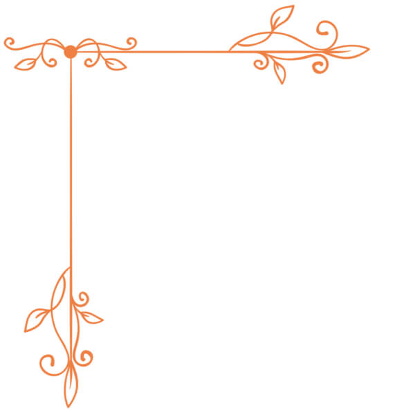 Descarga Borde Naranja Decorativo con Hojas y Remolinos Bordes y ...