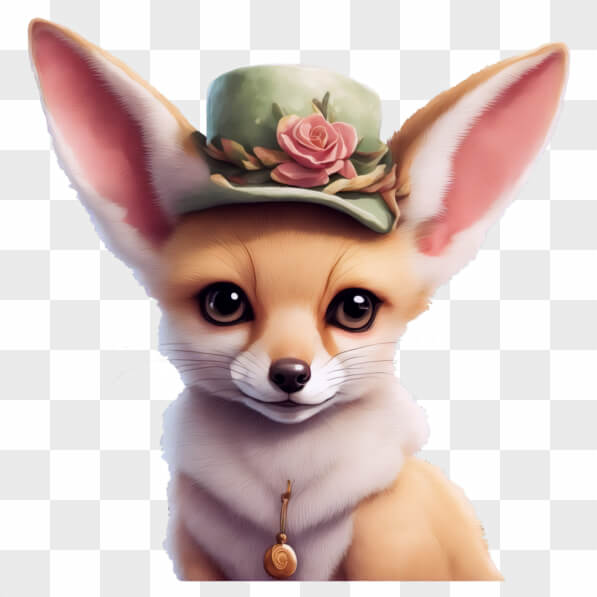 Download Adorable Fennec Fox in Hat Cartoons Online - Creative Fabrica