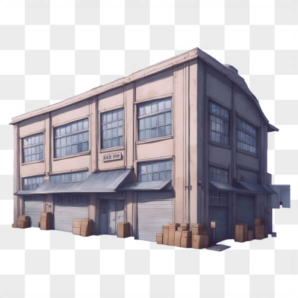 Descarga Edificio de Almacén Industrial Cartoons En Línea - Creative ...