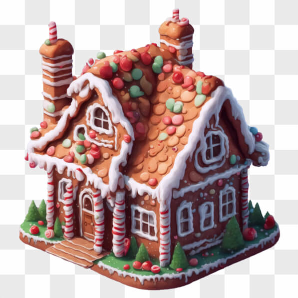 Download Gingerbread House with Colorful Decorations Cartoons Online ...