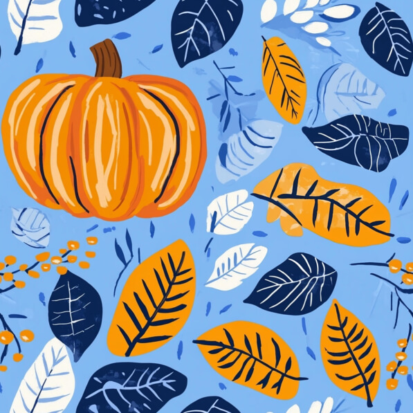Download Autumn Pumpkin and Leaves Pattern Patterns Online - Creative ...
