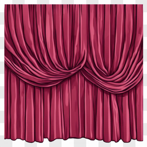 Download Elegant Red Velvet Curtain Cartoons Online - Creative Fabrica