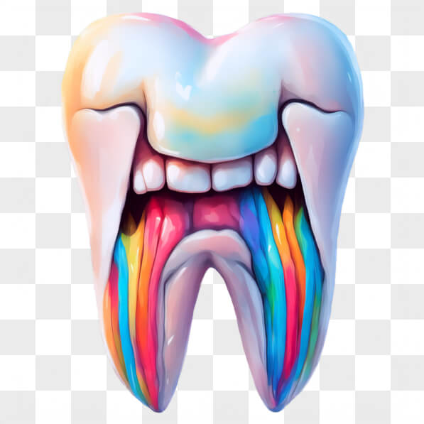 Download Colorful Tooth with Rainbow Streams Cartoons Online - Creative ...