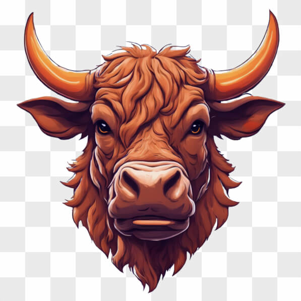 Descarga Ilustración de un toro marrón Cartoons En Línea - Creative Fabrica