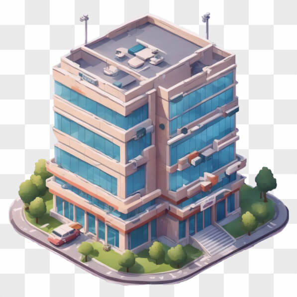 Download Modern Office Building with Glass Facade Cartoons Online ...