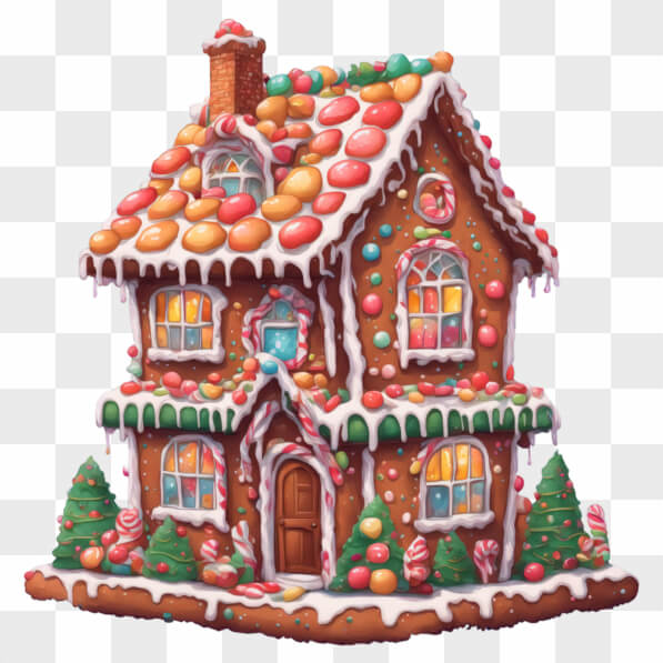 Download Whimsical Gingerbread House with Colorful Decorations Cartoons ...