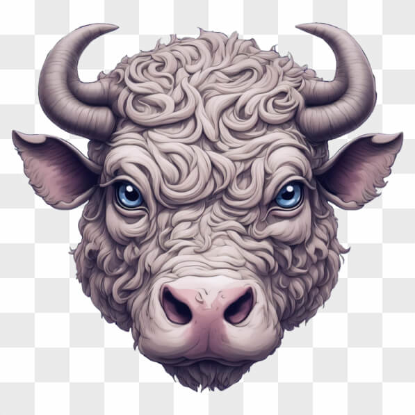 Download Stylized Bull Head with Blue Eyes Cartoons Online - Creative ...