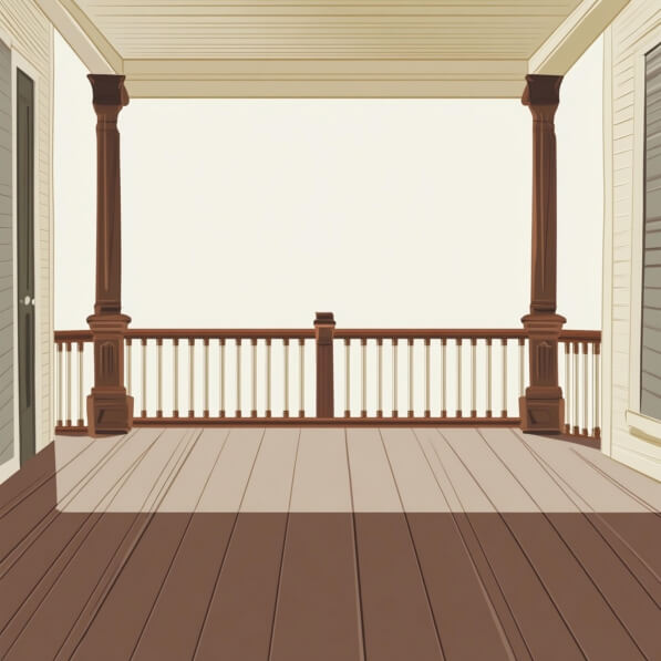 Download Elegant Porch Area with Wooden Flooring and Columns ...