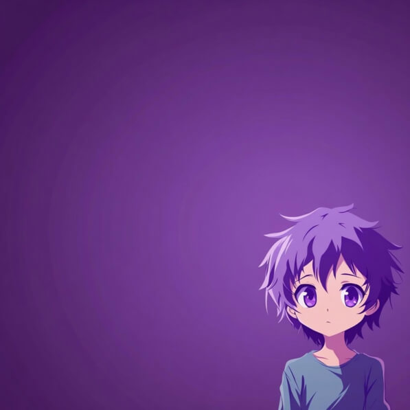 Download Anime Character with Purple Hair on Purple Background ...
