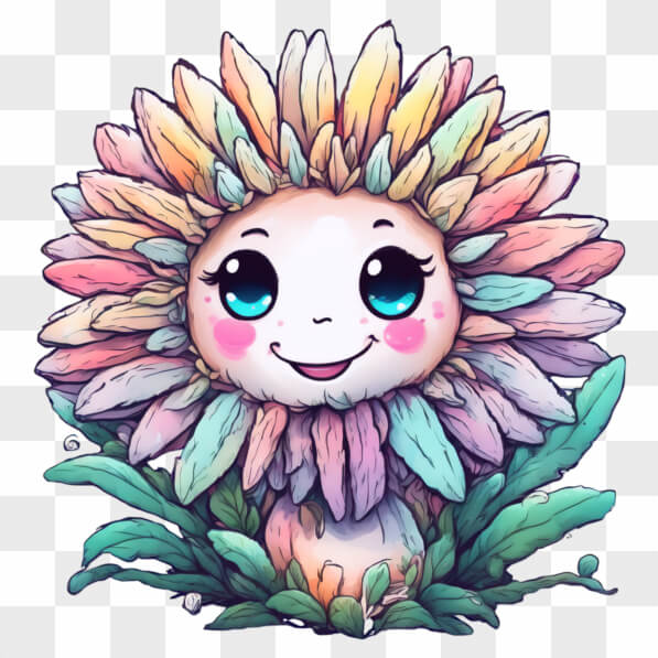 Download Whimsical Flower Character with Smiling Face Cartoons Online ...