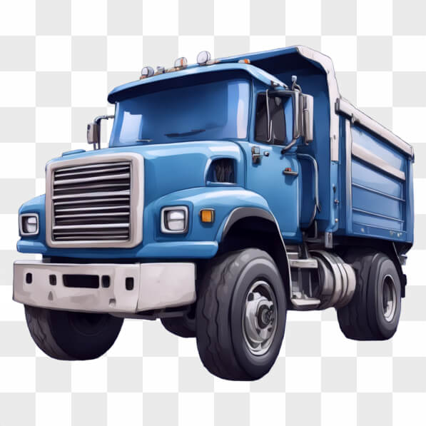 Download Blue Dump Truck Ready for Work Cartoons Online - Creative Fabrica