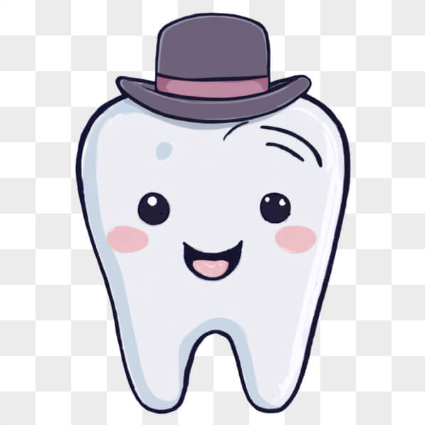 Download Happy Tooth Character with Top Hat Cartoons Online - Creative ...