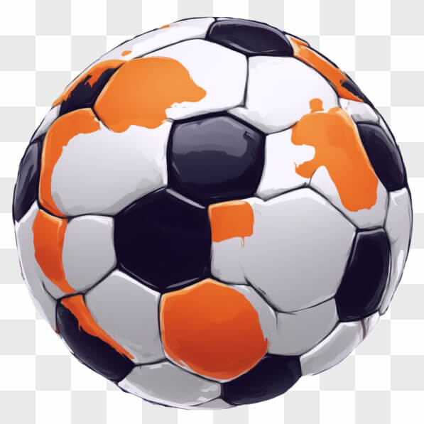 Download Stylized Soccer Ball with Orange Splashes Cartoons Online ...